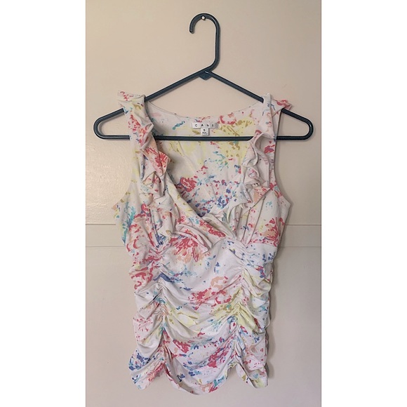 CAbi | Tops | Unique Cabi Ruffled Pastel Tank Top S | Poshmark